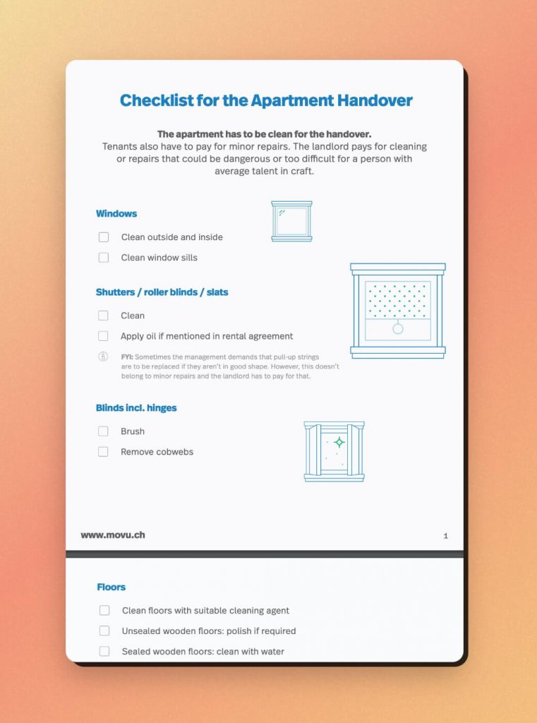 Checklist and tips for the apartment handover | MOVU