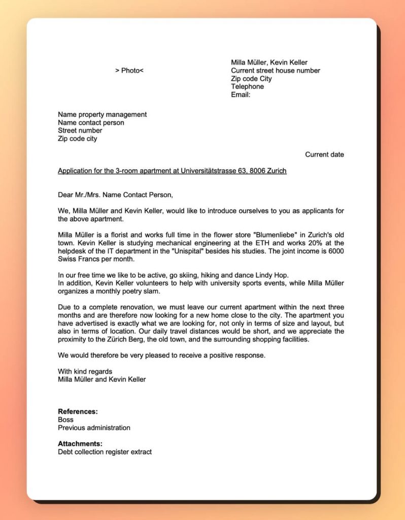 Rental Apartment Application (incl. cover letter template): How to get ...