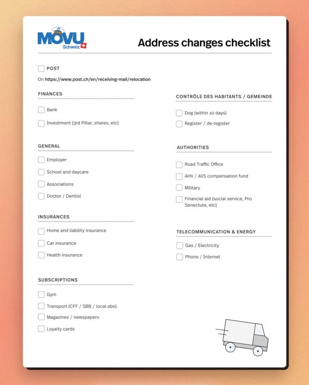 Changing Address When Moving in Switzerland – Checklist & Tips | MOVU